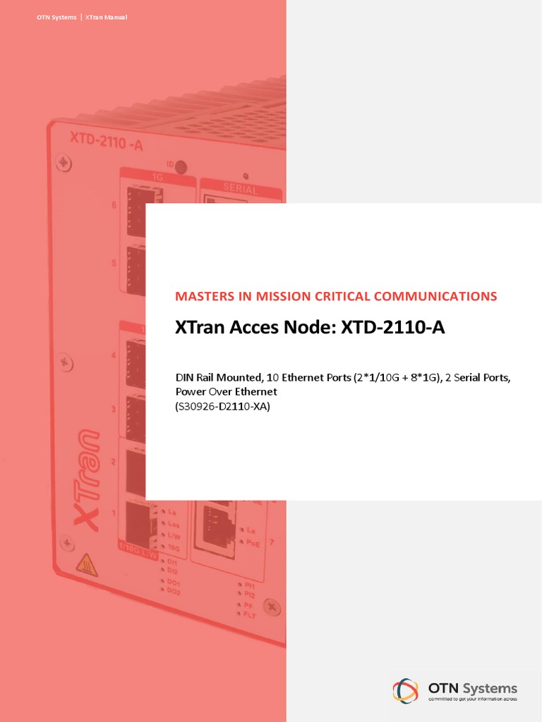M841 4 XTran Access Node XTD-2110-A A4 E Screen | PDF | Computer ...