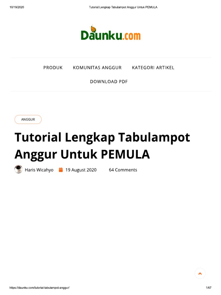 Tutorial Lengkap Tabulampot Anggur Untuk PEMULA | PDF