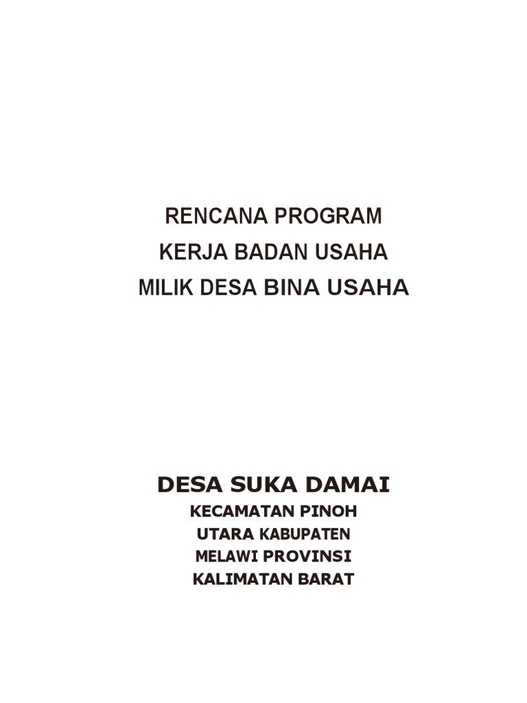 Rencana Program Kerja Bum Desa | PDF | Bisnis | Hukum