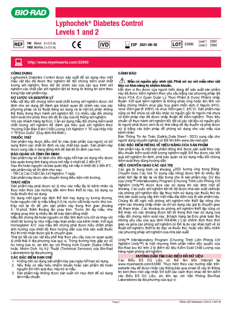 Lyphochek Diabetes Control - 740-33990 | PDF