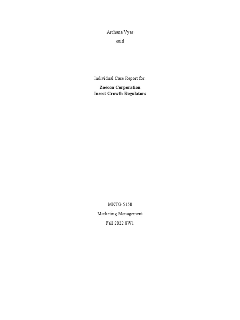 Zoëcon Case Report Template (APA6) | PDF | Market (Economics) | Economies