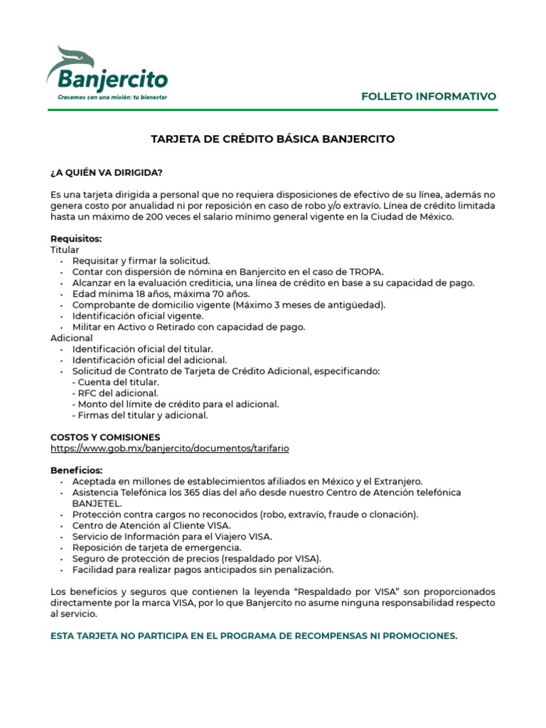 Tarjeta de crédito básica Banjercito: Requisitos, beneficios y costos ...