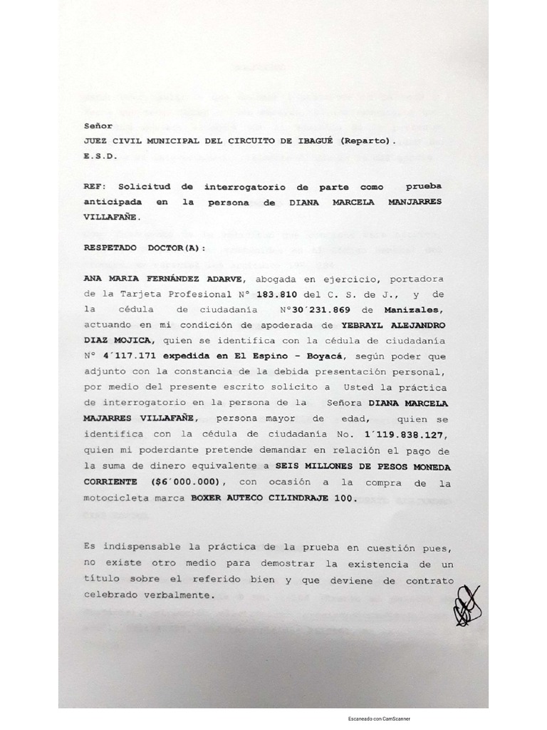 Demanda Interrogatorio de Parte | PDF