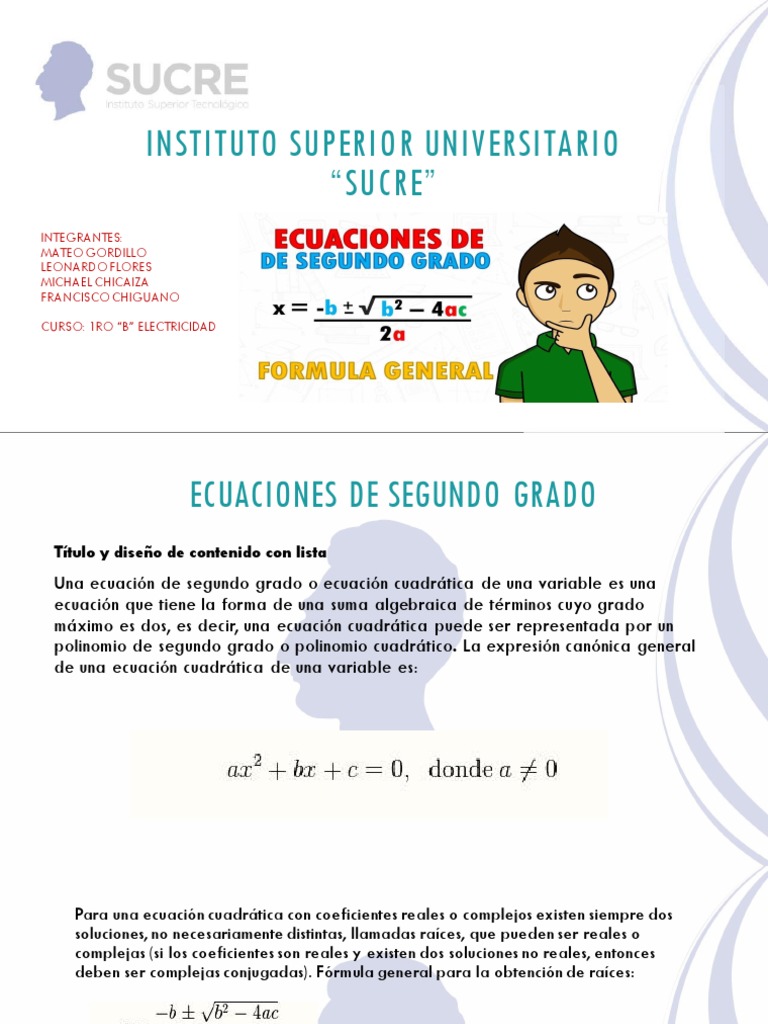 Ecuaciones de Segundo Grado. | PDF | Ecuación cuadrática | Factorización