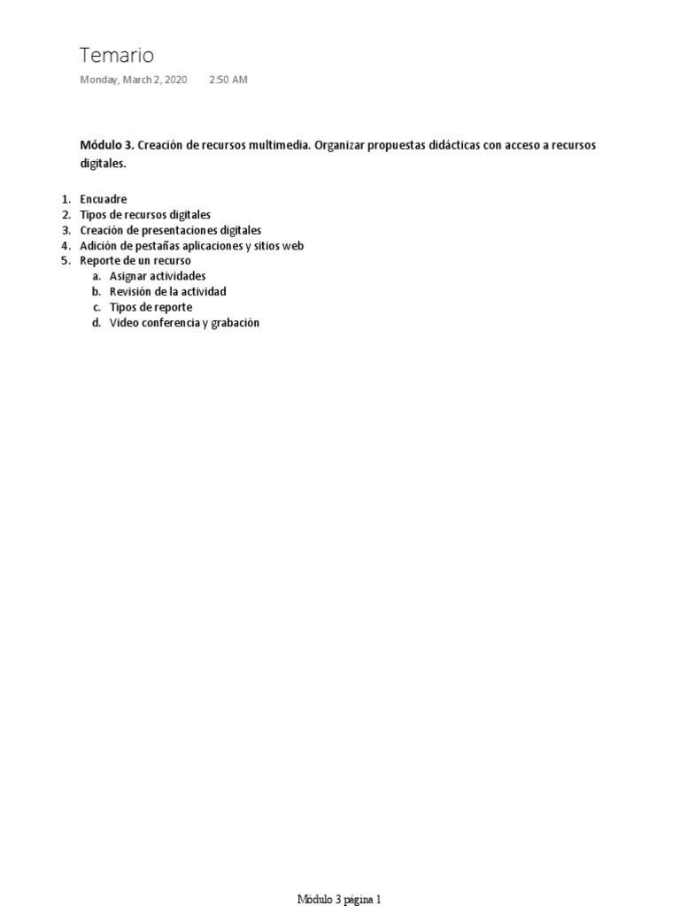 Módulo 3 Diplomado | PDF