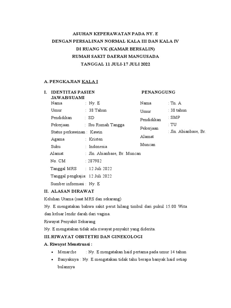 Askep Persalinan 1,2 | PDF | Kesehatan Holistik | Sains & Matematika