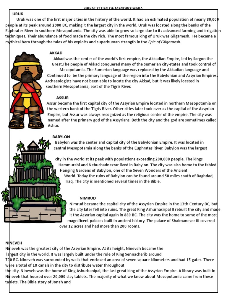Great Cities of Mesopotamia | PDF | Mesopotamia | Babylon