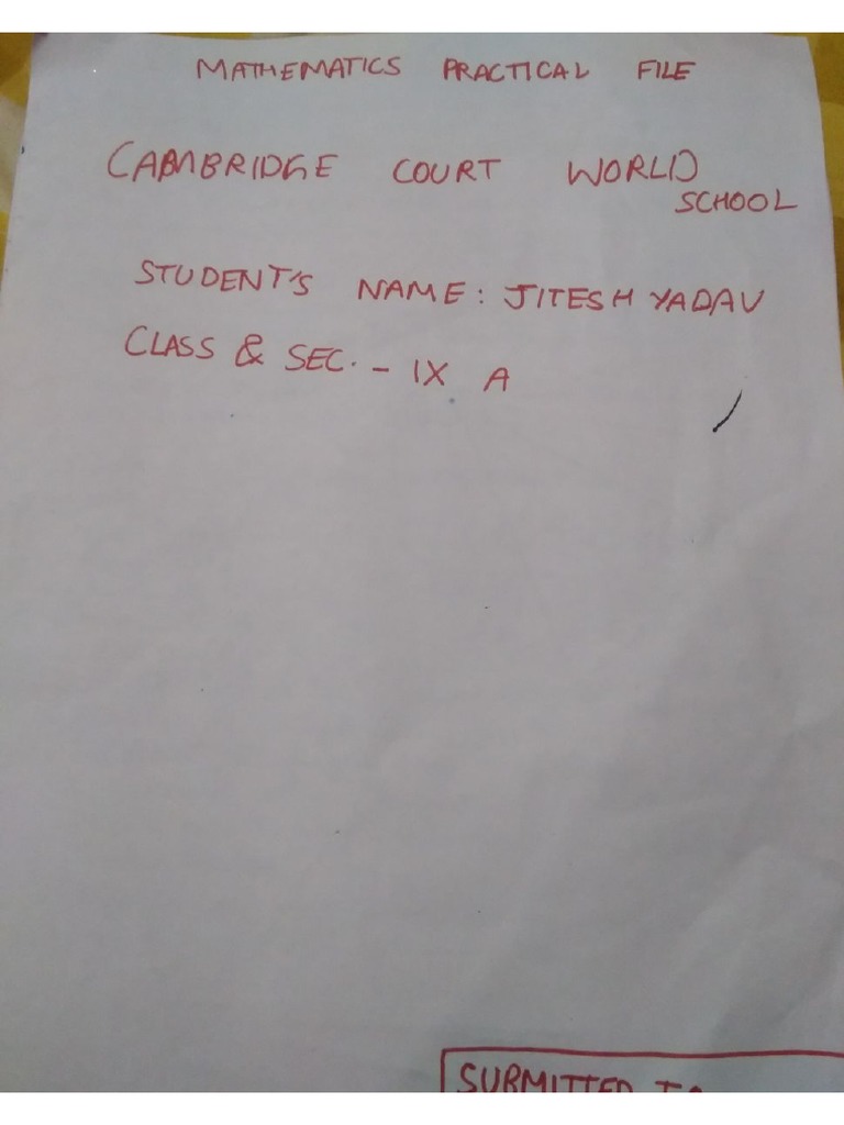 Jitesh - Maths Practical File | PDF