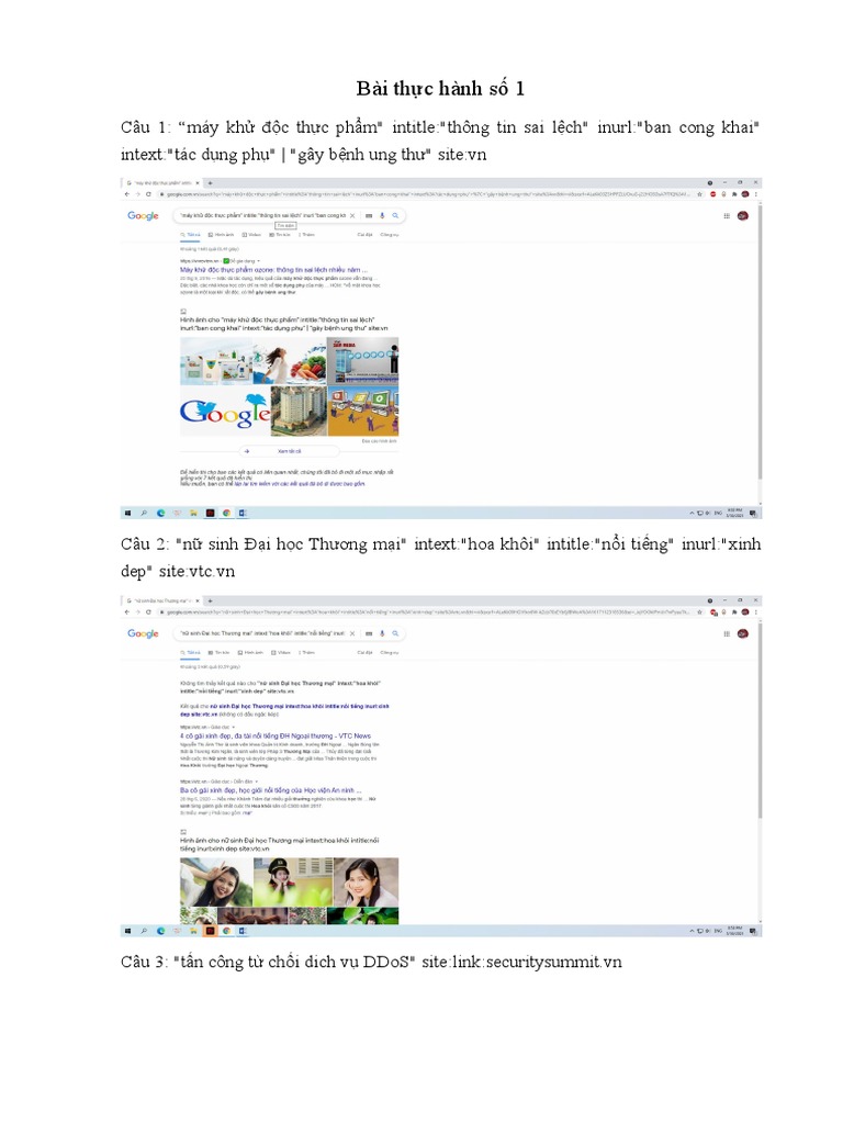 TH C Hành Khai Thác 1 | PDF