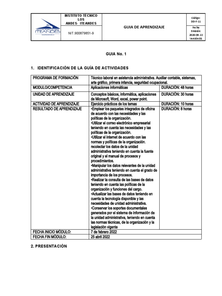 Dd F 11 Formato Guia De Aprendizaje Aplicaciones Informaticas Pdf