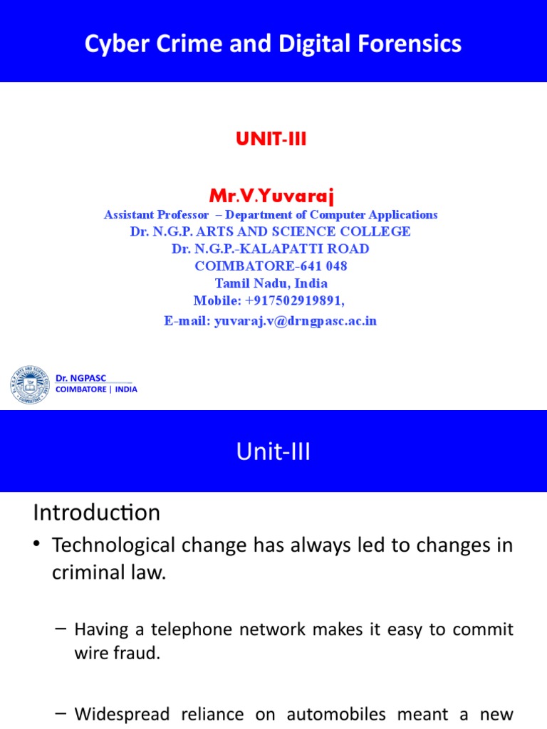 Cyber Crime and Digital Forensics-Unit-III - Part-II | PDF | Copyright ...