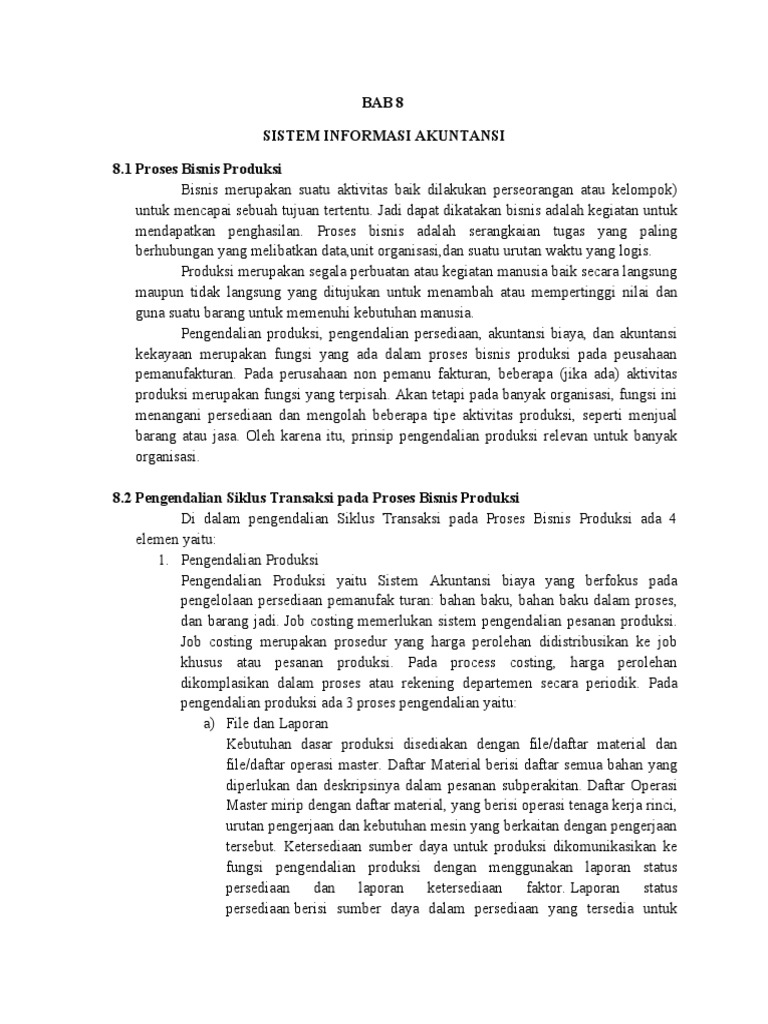 RMK Sia Bab 8 Sistem Informasi Akuntansi | PDF