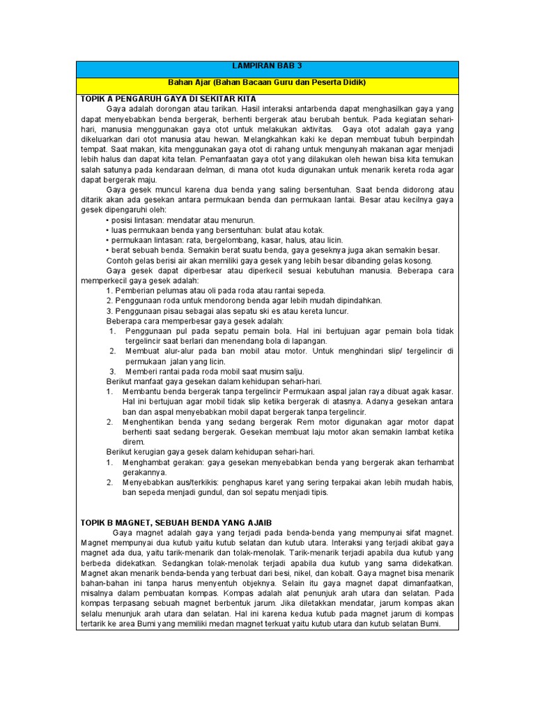 Ipas Bab 3 Gaya Dan Gerak | PDF
