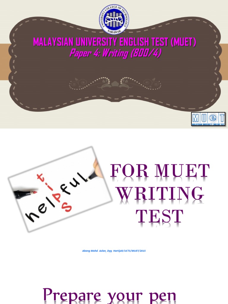 MUET Paper 4 Writing Task 1 1 | PDF | Essays | Question
