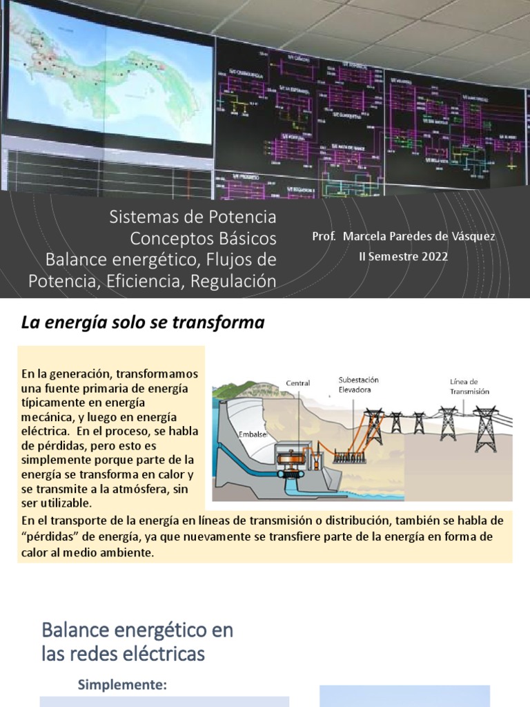 II Sem 22 Sist de Pot 04 Mod I Conceptos Basicos Balance Energético-Eficiencia-Regulación | PDF ...