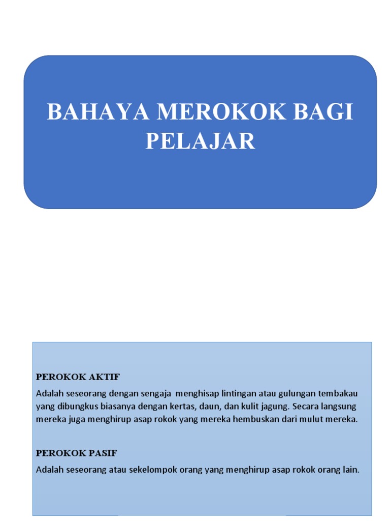 Bahaya Merokok Bagi Pelajar Pdf