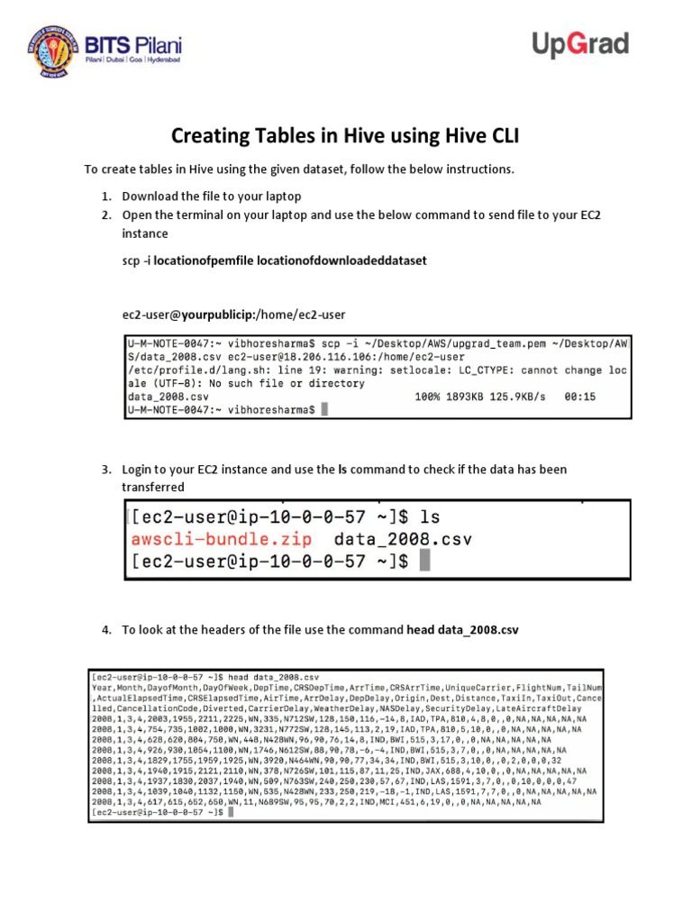 Creating Tables In Hive Pdf Command Line Interface Computer Architecture
