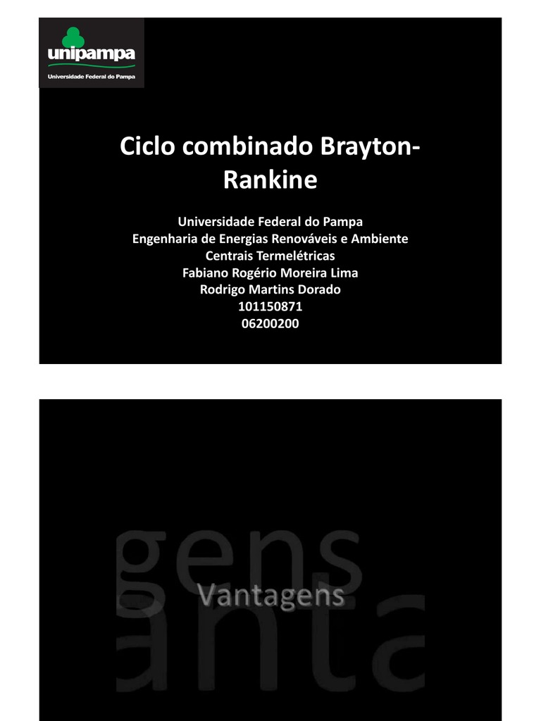Ciclo Combinado Brayton-Rankine | PDF | Turbina a gás | Motor a vapor