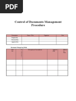 Control of Documents and Records Template | PDF | Document | Portable ...