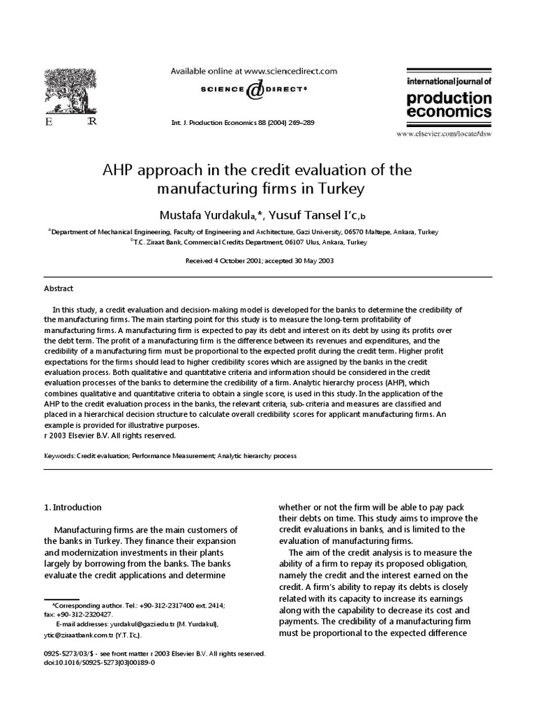 Ahp Model | PDF | Debt | Equity (Finance)