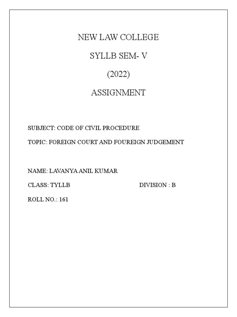 CPC Assignment | PDF | Judgment (Law) | Lawsuit