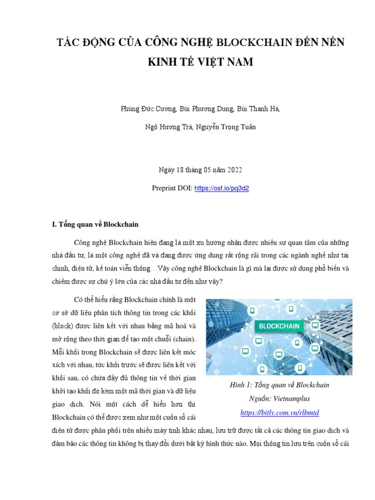 Tác động của công nghệ Blockchain đến nền kinh tế Việt Nam | PDF