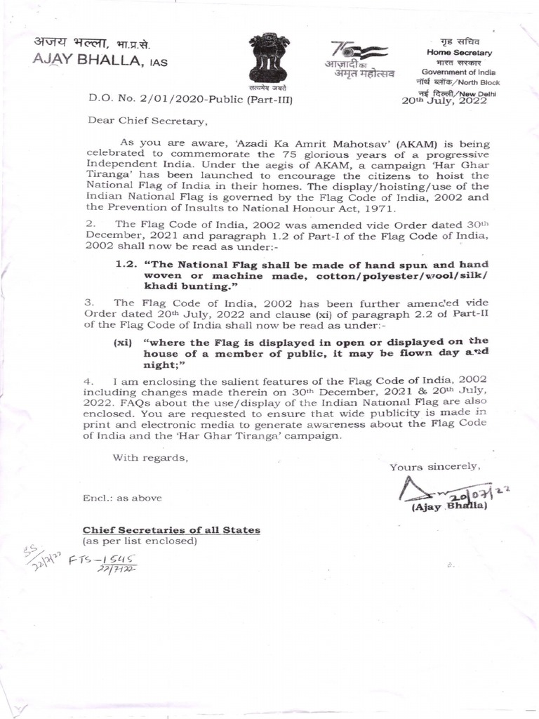Flag Code of India | PDF