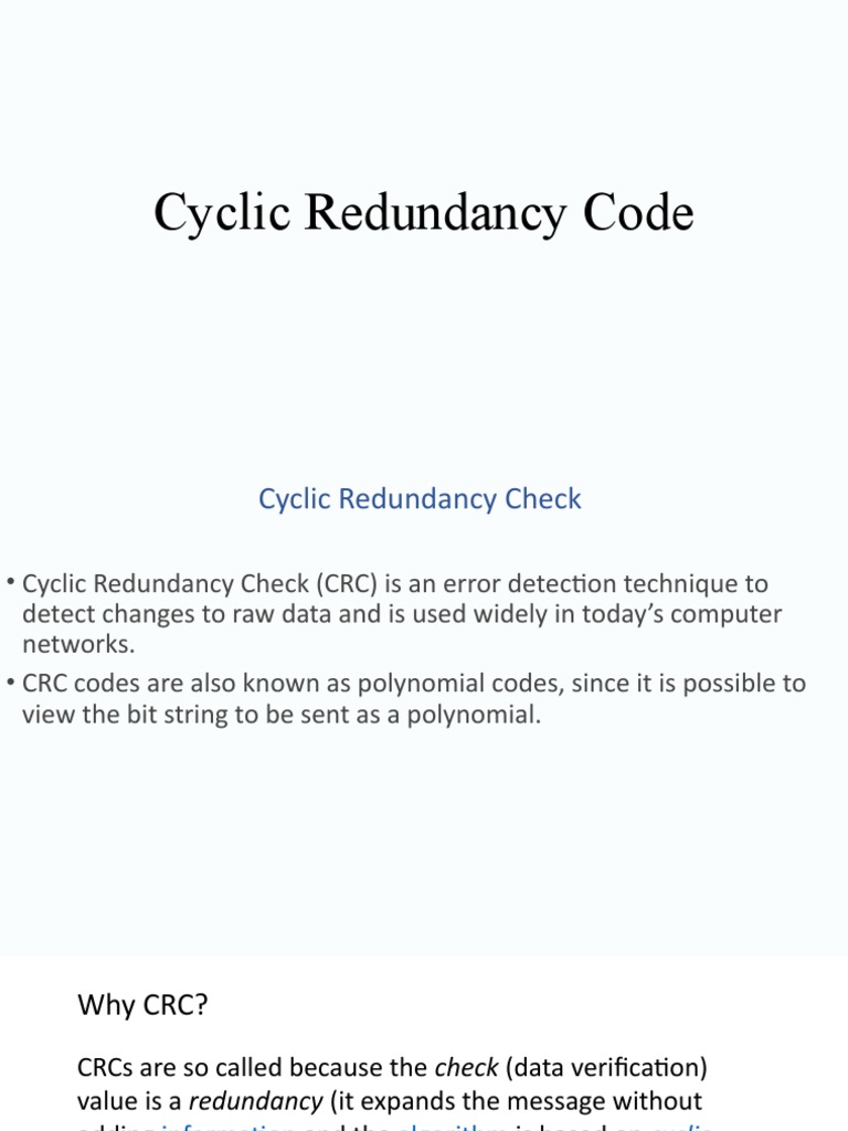 Cyclic Redundancy Code | PDF | Computer Architecture | Computing
