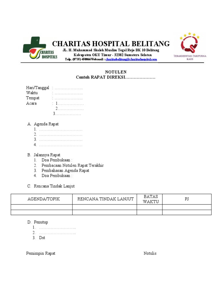 Contoh Notulen Rapat | PDF