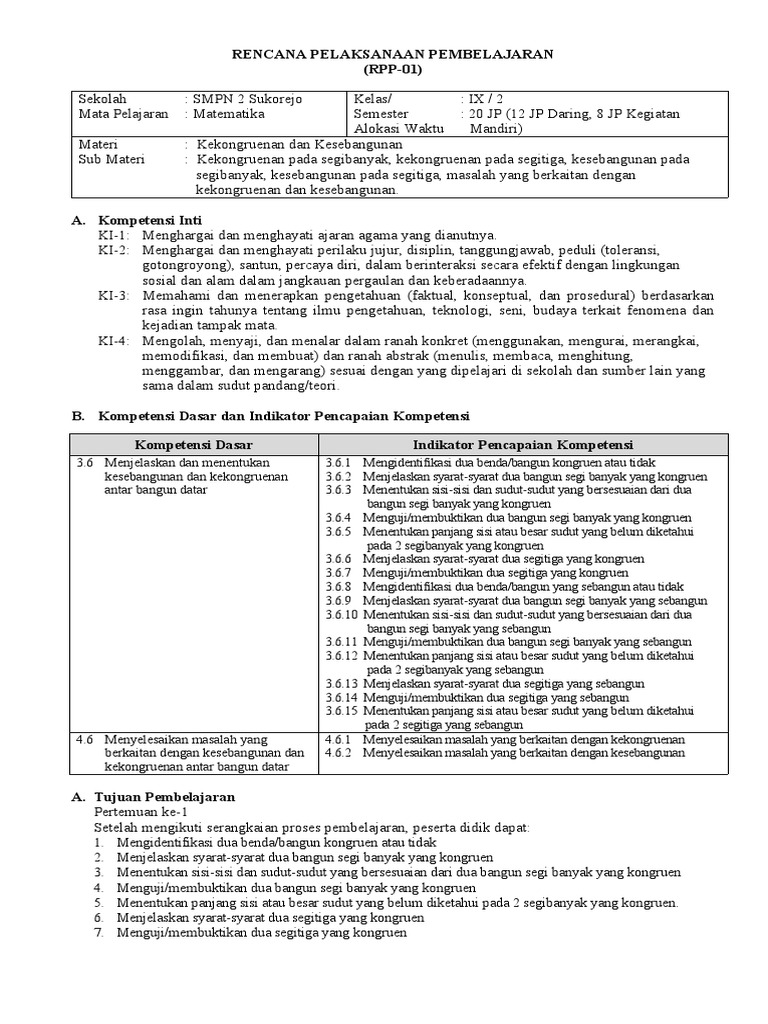RPP Kesebangunan | PDF