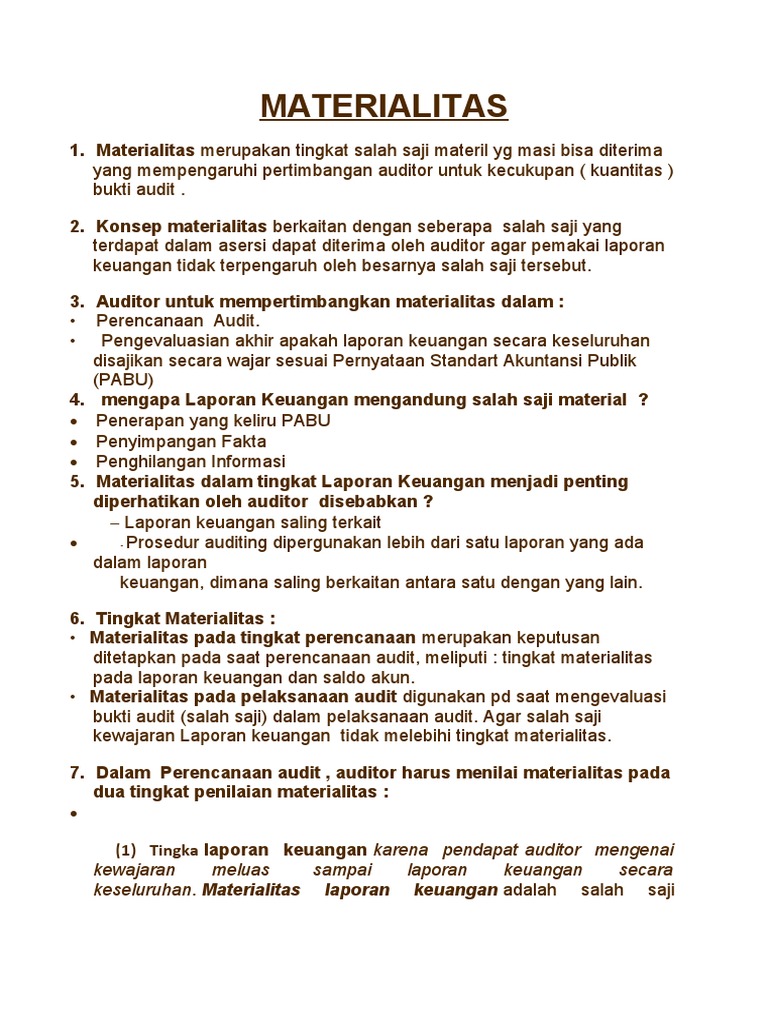 429b5 Konsep Materialitas | PDF