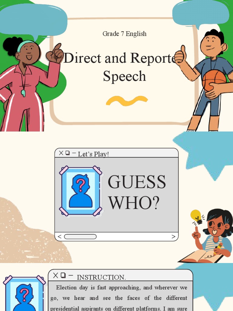 Grade 7: Direct vs. Reported Speech | PDF | Verb | Grammatical Tense