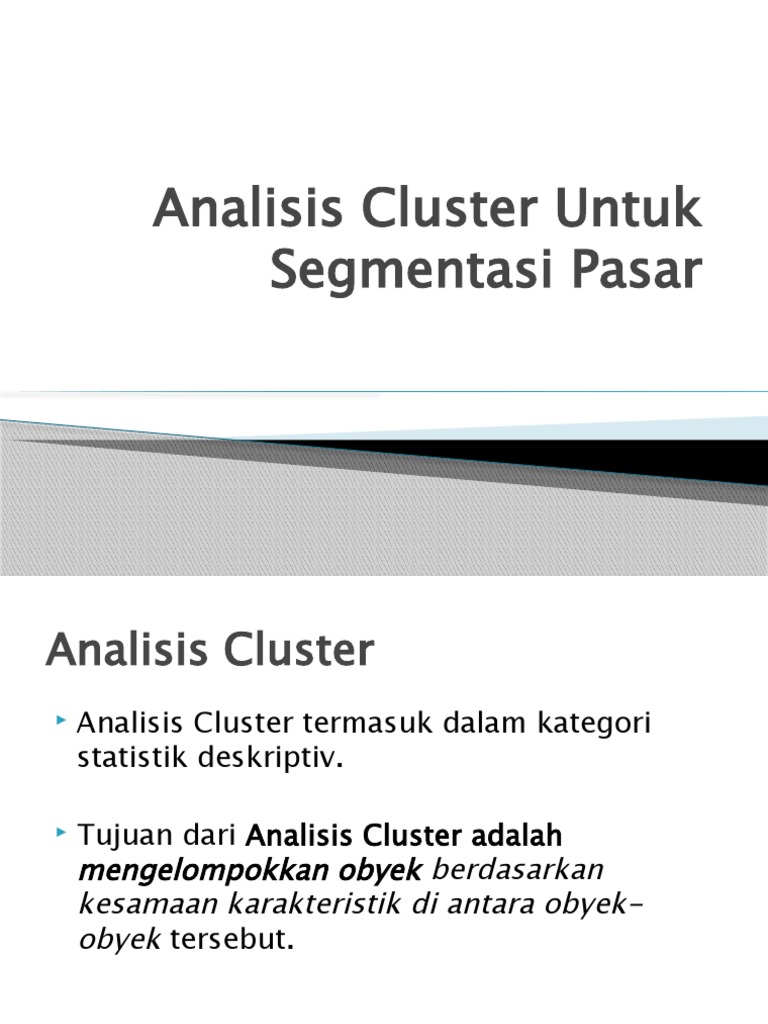 Analisis Cluster Untuk Segmentasi Pasar | PDF
