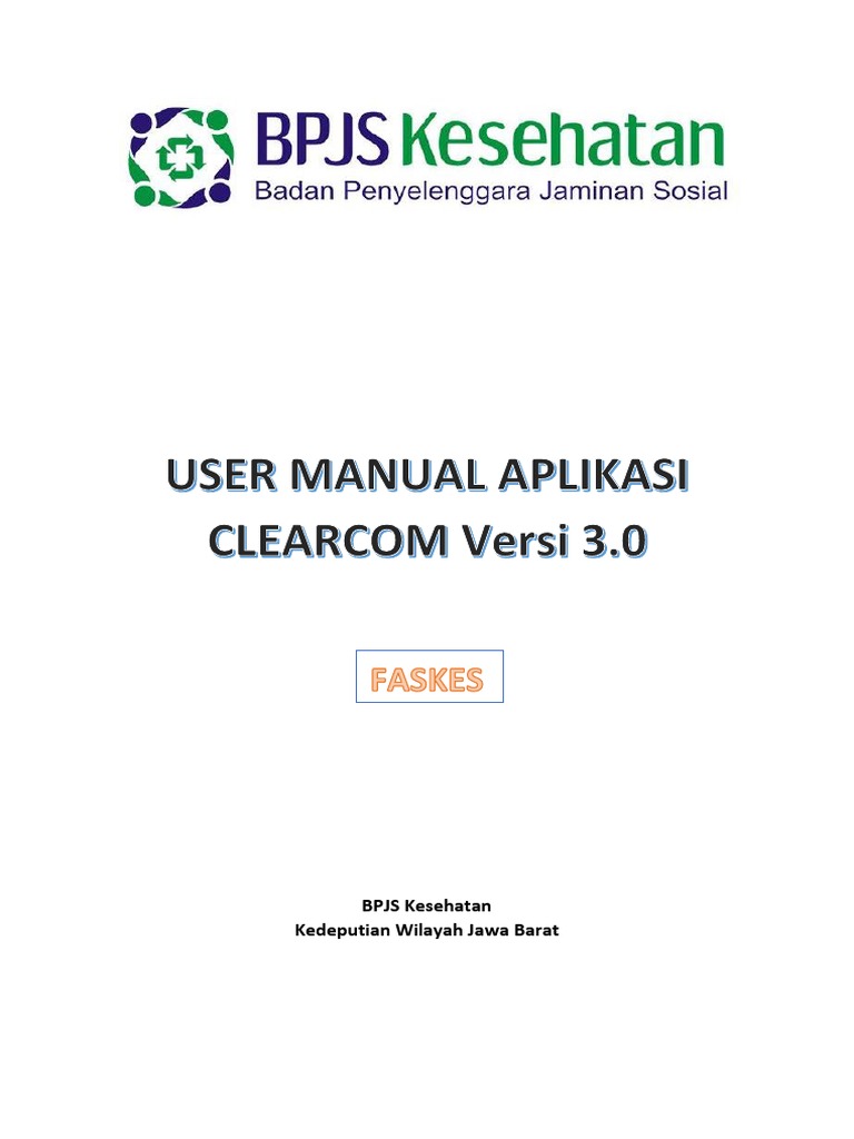 User Manual Aplikasi Clearcom v3 Faskes | PDF