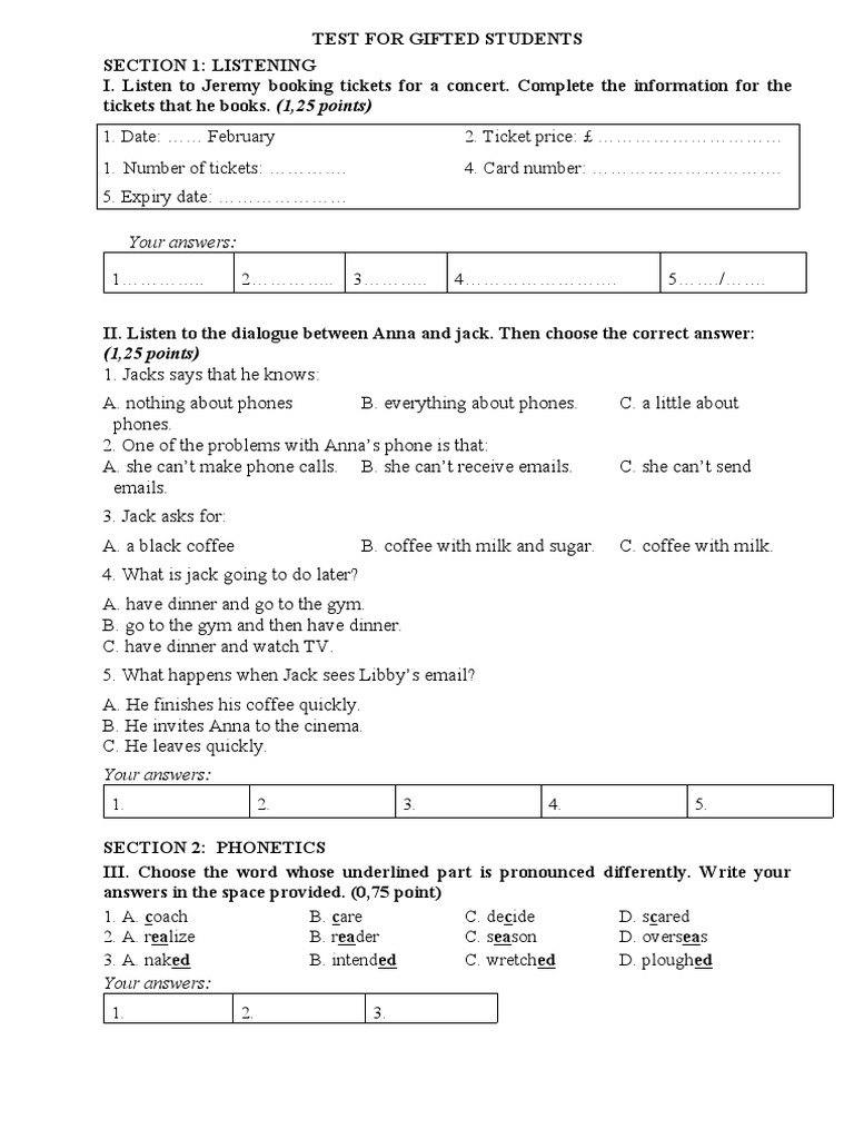 Test For Gifted Students | PDF