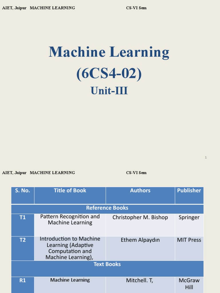 6CS4-02 ML PPT Unit-3 | PDF | Principal Component Analysis | Eigenvalues And Eigenvectors