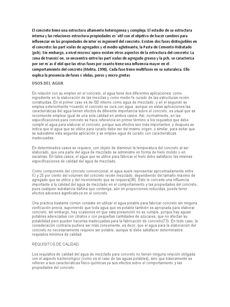 El Concreto Tiene Una Estructura Altamente Heterogenea y Compleja | PDF ...