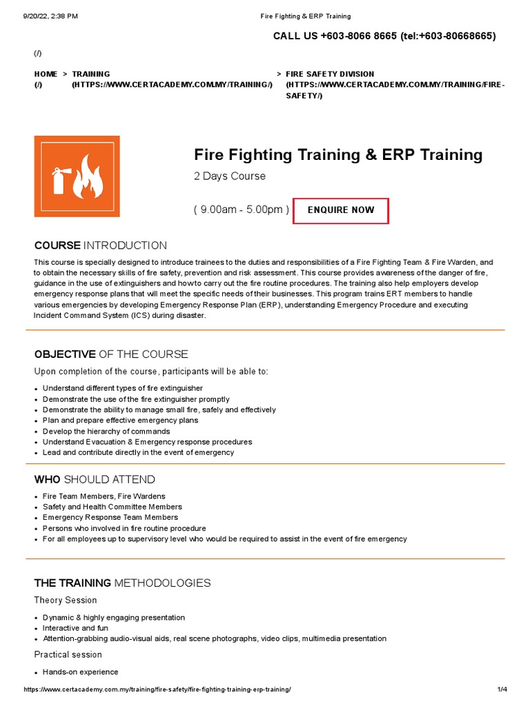Fire Fighting & ERP Training | PDF | Fire Safety | Firefighting