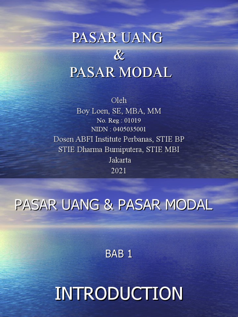 Chap 02 PASAR UANG & PASAR MODAL BOY LOEN | PDF