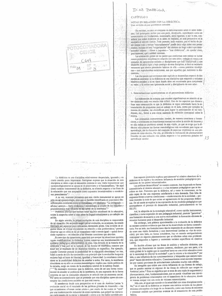 6-Díaz Barriga (1991) - Notas en Relación Con La Didáctica | PDF