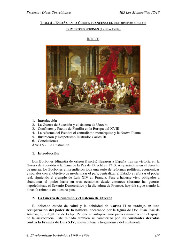 Tema 4 - Los Primeros Borbones (1700 - 1788) (REVISADO) | PDF | Imperio ...