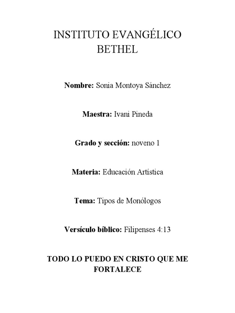 Tipos de Monologo | PDF | Monólogo