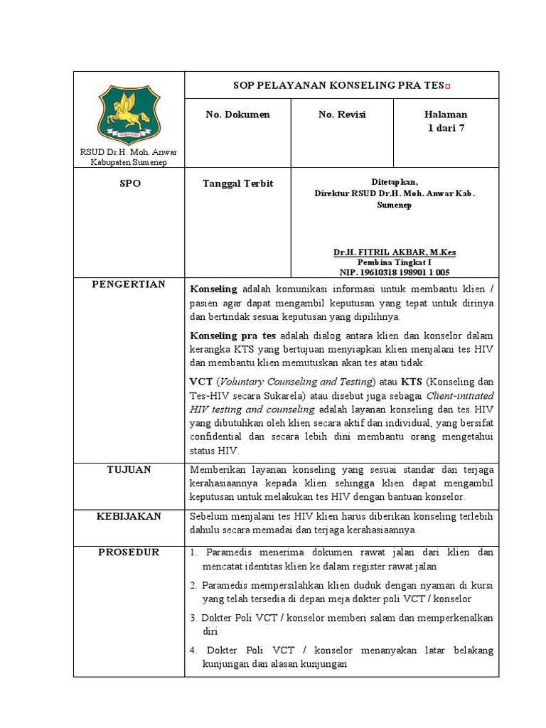 A. SOP AKREDITASI-PRETES VCT | PDF