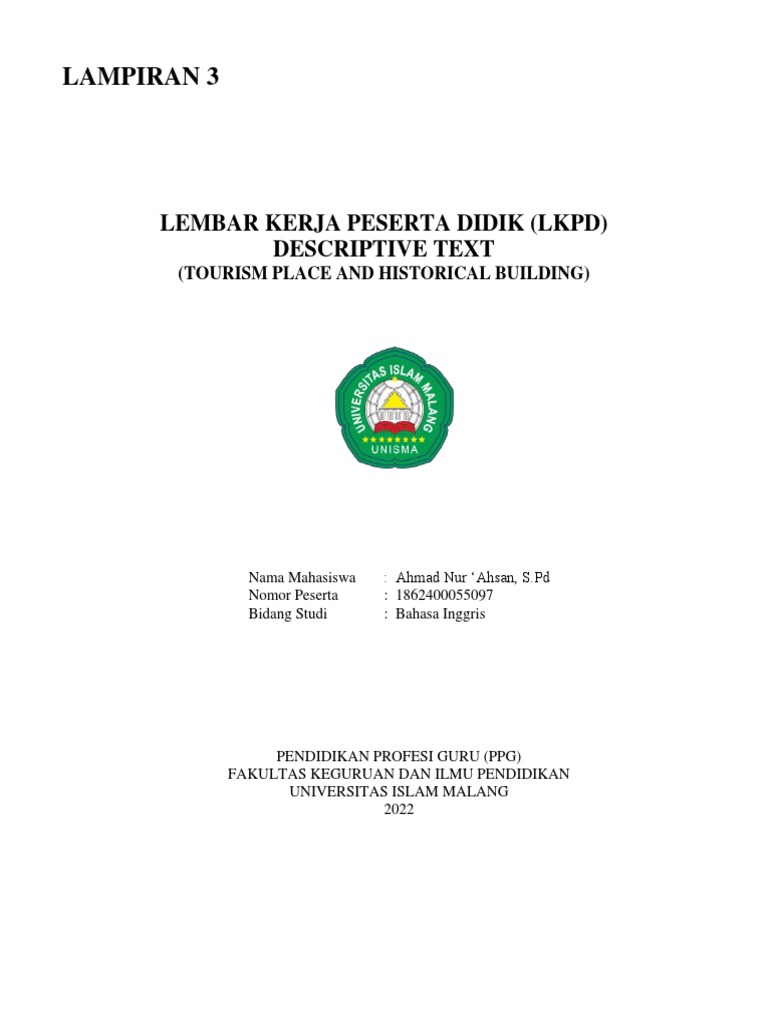 LKPD Descriptive Text | PDF