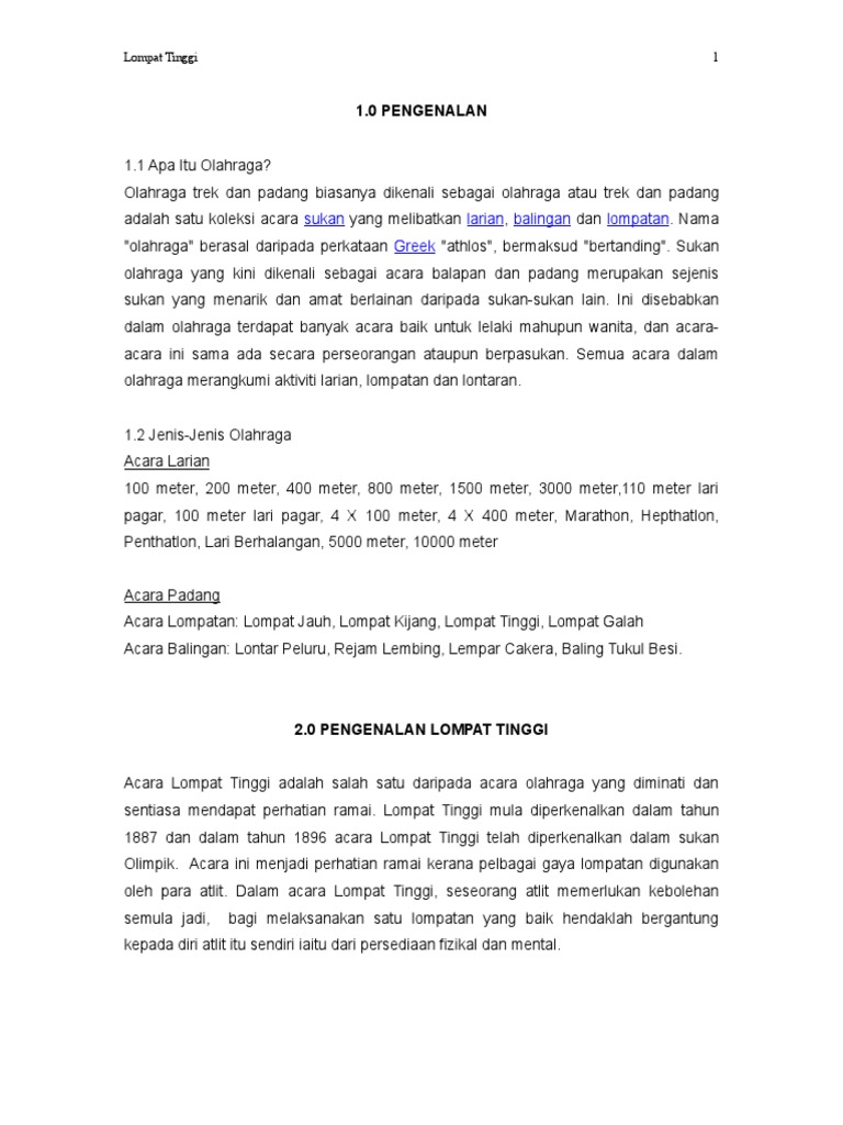 Panduan Lengkap Lompat Tinggi | PDF