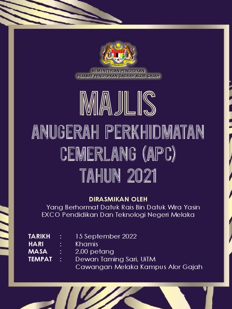 Buku Program Apc 2021 PPD Alor Gajah | PDF