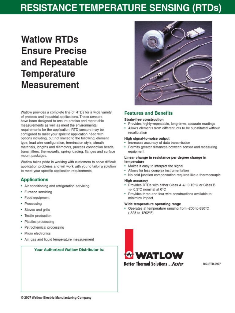 RTD Brochure | Download Free PDF | Thermocouple | Manufactured Goods