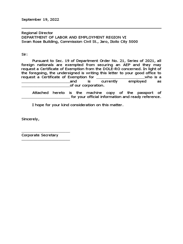 Letter-Request To Dole | PDF | Business | Finance & Money Management