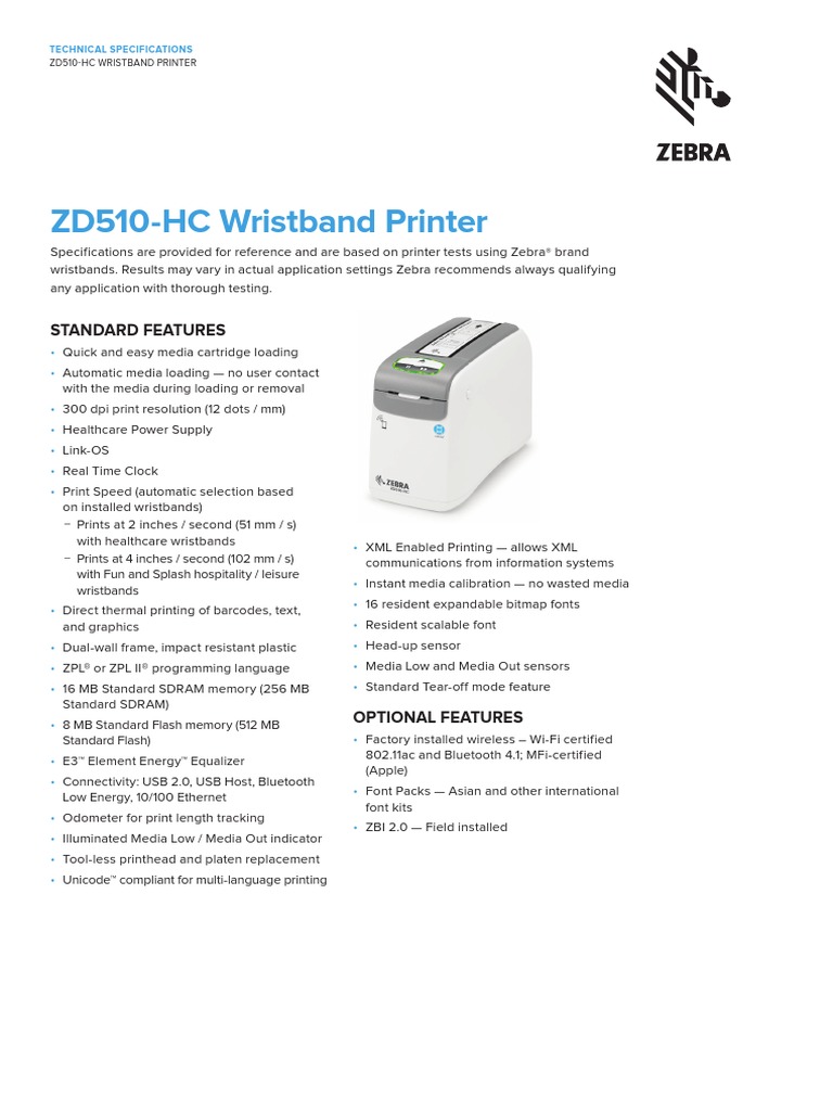 Brosur Zebra ZD510-HC | PDF | Printer (Computing) | Universal Product Code