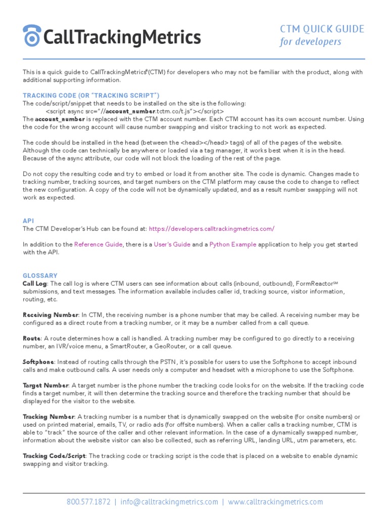 CTM Quick Guide For Devs | PDF | Interactive Voice Response | Computer ...